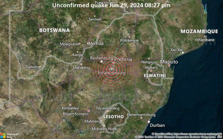 Earthquake in Johannesburg, South Africa Today, A Detailed Report